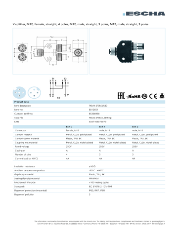 Escha 8012651 Data Sheet | Manualzz