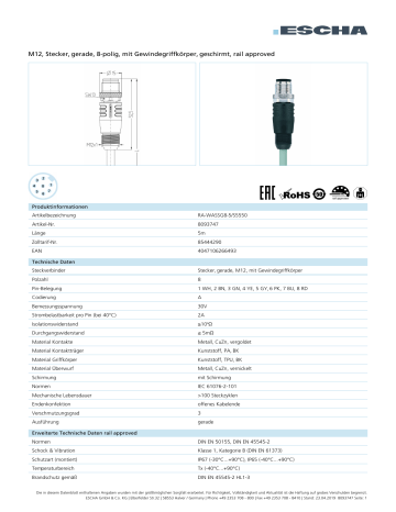 Escha 8093747 Datenblatt | Manualzz