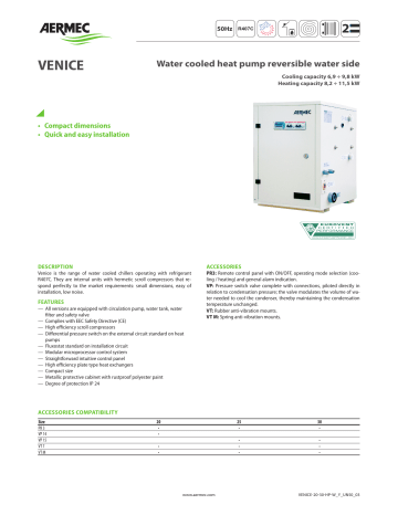 Aermec Venice Heat pump Data Sheet | Manualzz