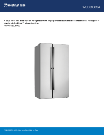 Refrigerator WSE6900SA 690L Stainless Steel Side by Side Specification ...