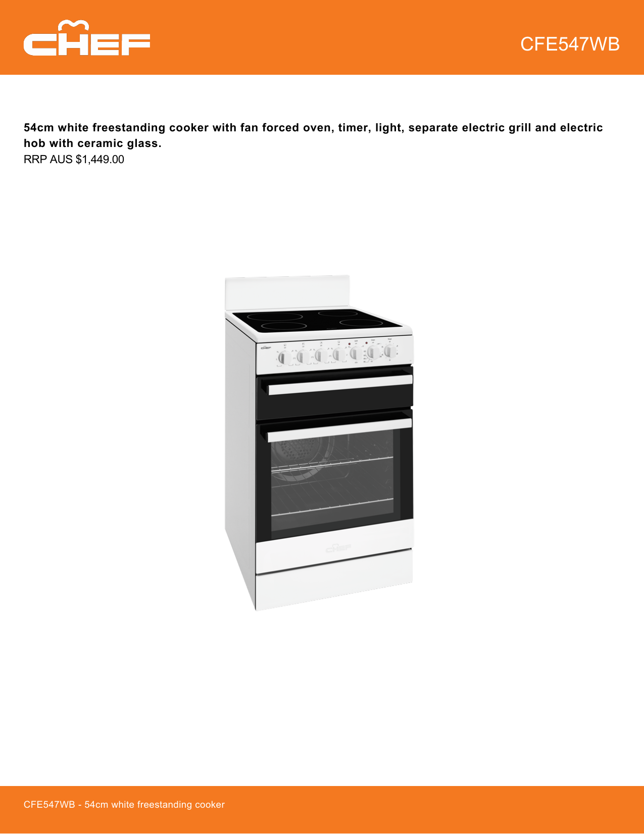 Chef 54cm Electric Upright Cooker Manual Verified Quality | www ...