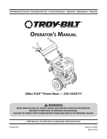 Troy-Bilt 23A1AXA711 FLEX Operators Manual | Manualzz