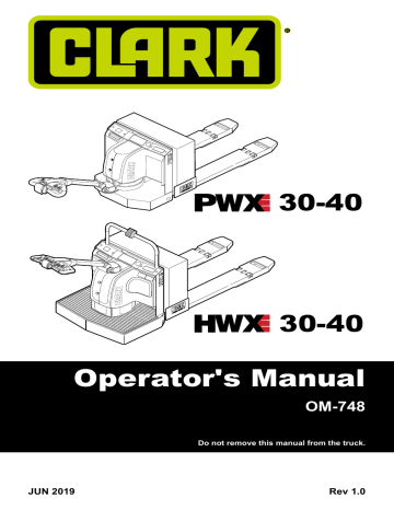 Clark HWXE 30, HWXE 40, PWXE 40 Operator's Manual | Manualzz