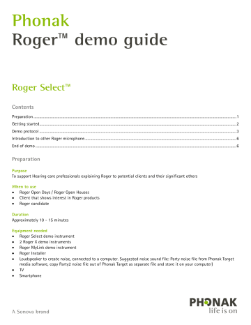 Phonak Roger Demo Manual | Manualzz