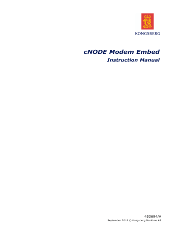 Kongsberg cNODE Embed Instruction Manual | Manualzz
