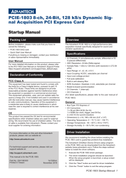 Advantech PCIE-1803 - Manual, User manual | manualzz.com