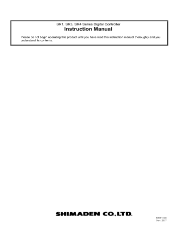 Shimaden SR1 Series, SR3 Series Instruction Manual | Manualzz