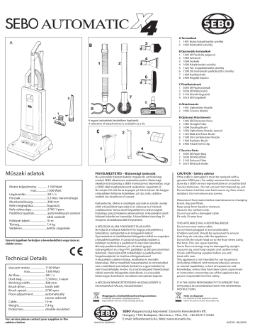 Sebo Automatic X4 Instruction Manual | Manualzz