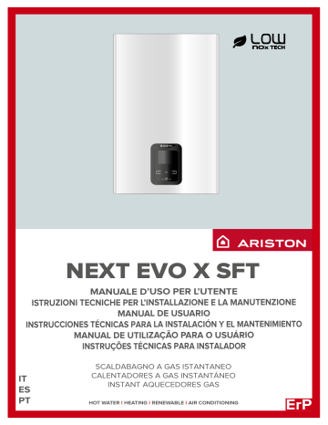 Ariston NEXT EVO X 11 SFT, NEXT EVO X 16 SFT, NEXT EVO X SFT Serie Manual do usuário | Manualzz