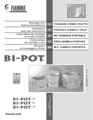 Fiamma Bi-Pot 30 Installation And Use Instructions Manual | Manualzz
