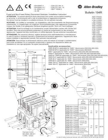 Allen-Bradley 194R-D63-1753 Installationsanleitung | Manualzz