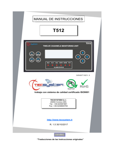 TECSYSTEM T512 Manual de usuario | Manualzz
