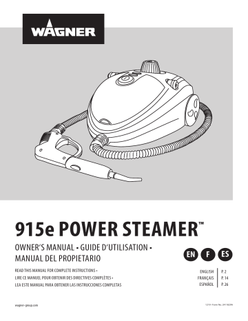 WAGNER POWER STEAMER 915e Owner's Manual | Manualzz