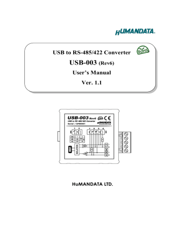 Humandata USB-003 User Manual | Manualzz