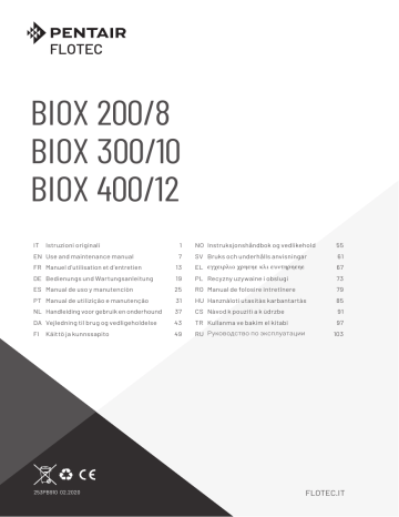 Pentair Flotec BIOX 400/12, BIOX 300/10, BIOX 200/8 Használati utasítás ...