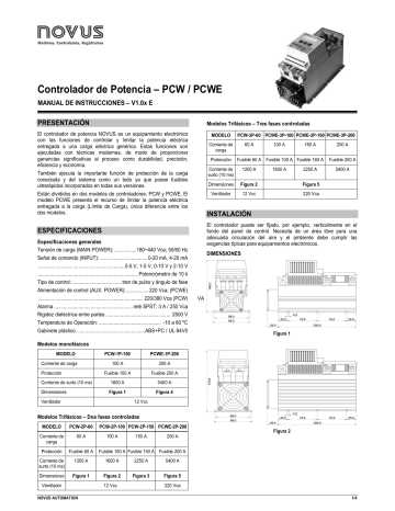 Novus PCW-2P-100 Manual de usuario | Manualzz
