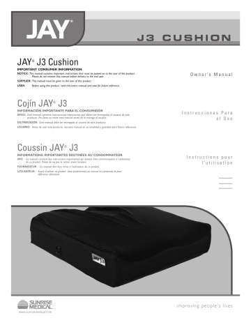 Sunrise Medical Jay J3 Back Owner's Manual | Manualzz