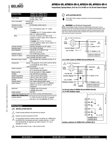 Belimo AFRB24-SR-S Technical Data | Manualzz
