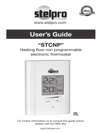 Stelpro STCNP User Manual | Manualzz