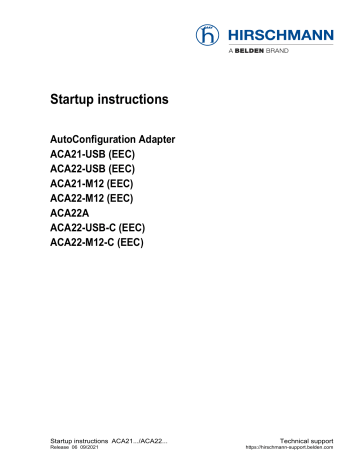 Hirschmann ACA21, ACA22 Auto Configuration Adapter User Manual | Manualzz