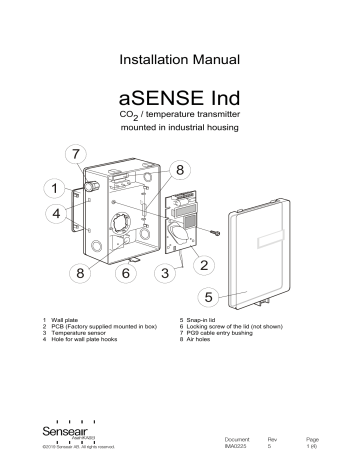 SenseAir aSENSE Ind Installation Manual | Manualzz