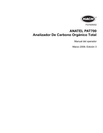 Hach ANATEL PAT700 Manual de usuario | Manualzz