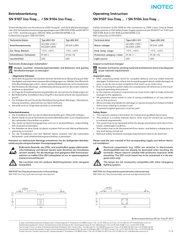 InoTec SN 9107 Ino-Traq Series Operating Instructions | Manualzz
