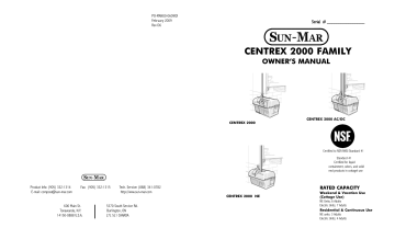 Sun-Mar CENTREX 2000 Owner's Manual | Manualzz