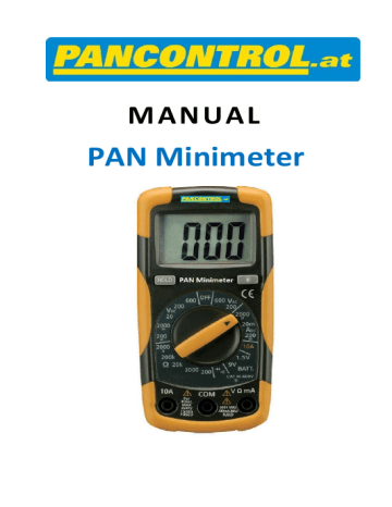 PANCONTROL PAN Minimeter Bedienungsanleitung | Manualzz