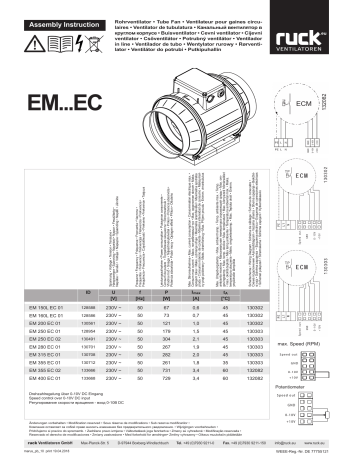 Ruck EM 250 EC 02, EM 355 EC 01, EM 400 EC 01, EM EC Series Manual ...