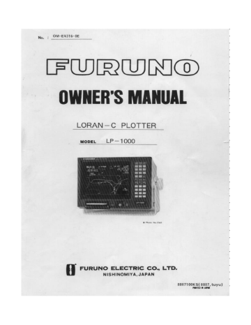 Furuno LP-1000 Loran-C Plotter Manual | Manualzz