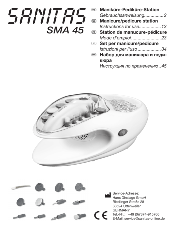 Sanitas SMA 45 Instructions For Use Manual | Manualzz