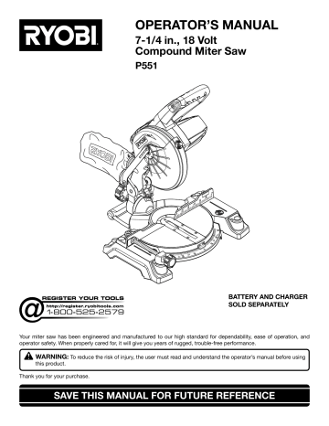 Operation. Ryobi P551, P553, P1972N, P555 | Manualzz