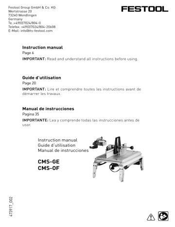 Festool CMS-GE, CMS-OF Manual De Instrucciones | Manualzz