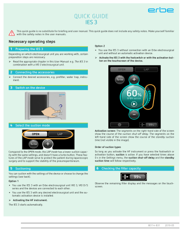 Erbe IES 3 Quick Manual | Manualzz