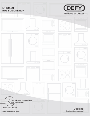 Defy DHD409 Slimline Vitroceramic Hob Product Manual | Manualzz