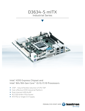 Kontron D3634-S mITX Industrial Motherboard Datasheet | Manualzz