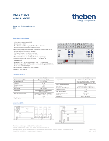 THEBEN DM 4 T KNX Datenblatt | Manualzz
