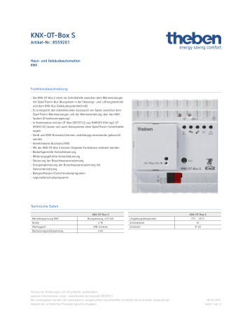 THEBEN KNX-OT-Box S Datenblatt | Manualzz