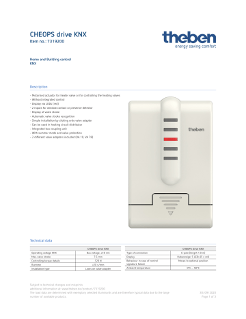 Theben CHEOPS drive KNX Data Sheet | Manualzz