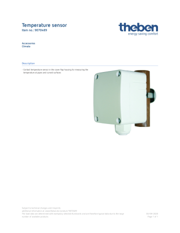 Theben Temperature sensor Data Sheet | Manualzz