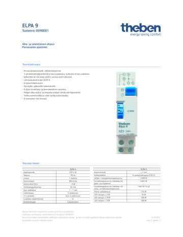 THEBEN ELPA 9 Teabelehe | Manualzz