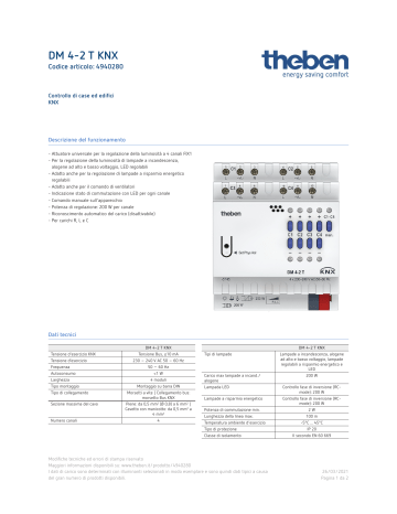 THEBEN DM 4-2 T KNX Scheda dati | Manualzz