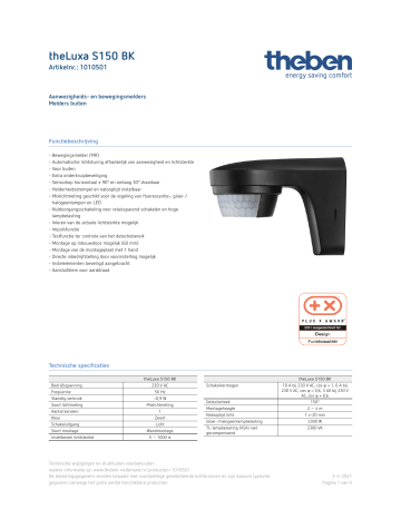 THEBEN theLuxa S150 BK Data papier | Manualzz