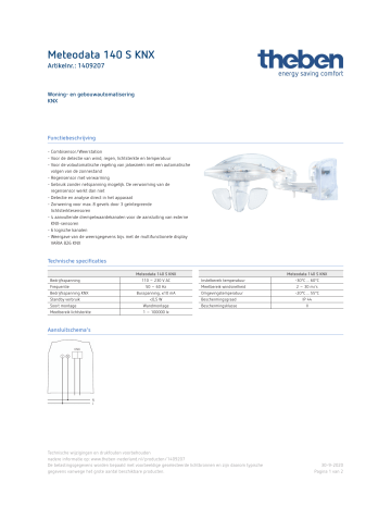 THEBEN Meteodata 140 S KNX Data papier | Manualzz