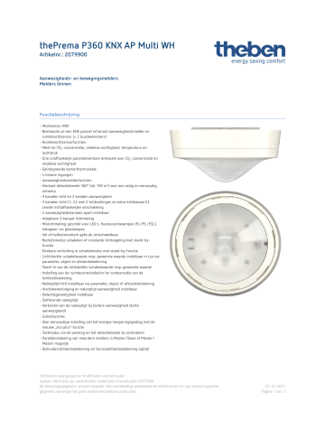 THEBEN thePrema P360 KNX AP Multi WH Data papier | Manualzz