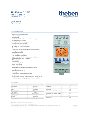 THEBEN TR 610 top2 24V Blad | Manualzz