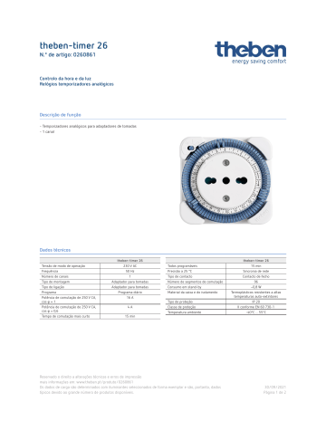 THEBEN timer 26 Ficha de dados | Manualzz
