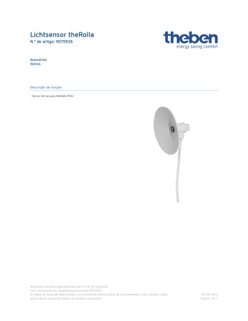 THEBEN Light sensor theRolla Ficha de dados | Manualzz
