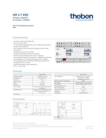 THEBEN DM 4 T KNX Datablad | Manualzz